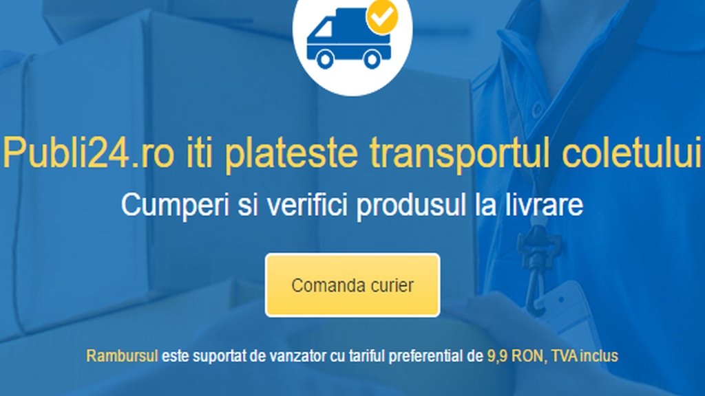 Livrare gratuita prin Publi24.ro. Cumperi și verifici coletul la ...